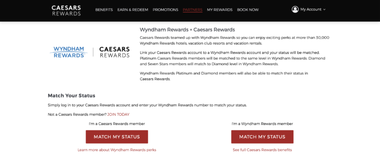 How to do a Caesars Rewards Status Match - Jeffsetter Travel
